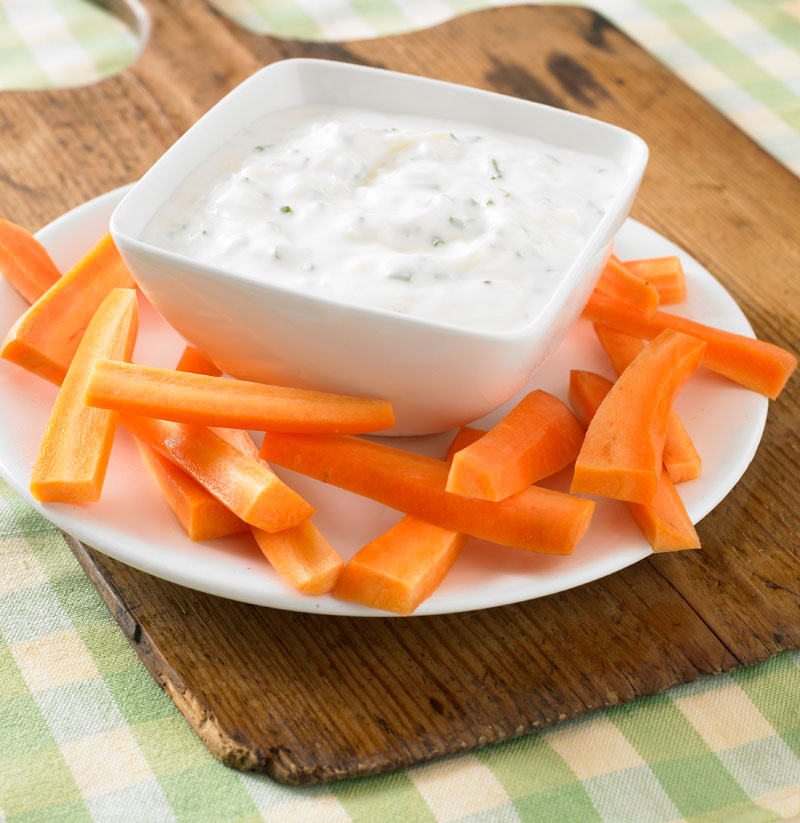 Carrot Dippers with a Cheese and Chive Dip - BDA